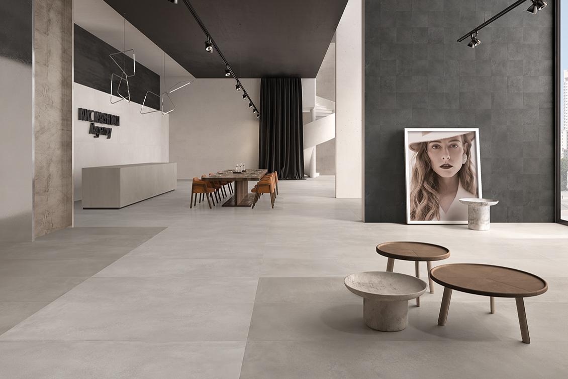 Concrete-effect floors: tough, stylish stoneware tiles
