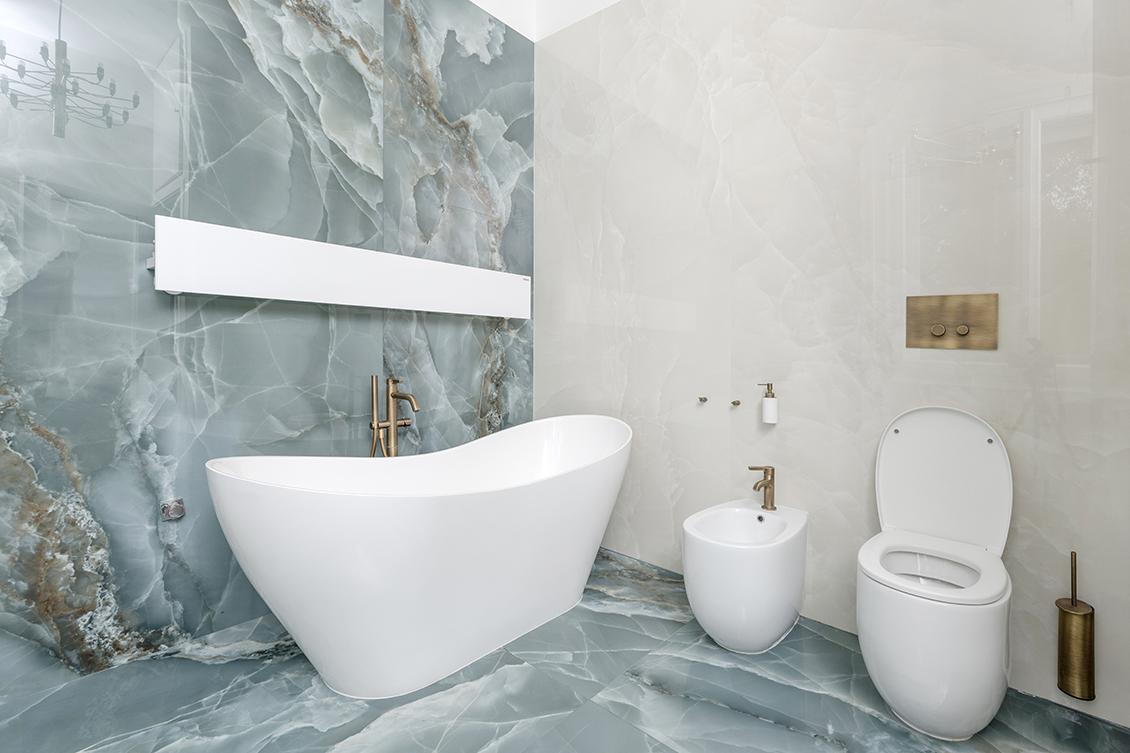 The new bathrooms in Chef Max Mariola's home